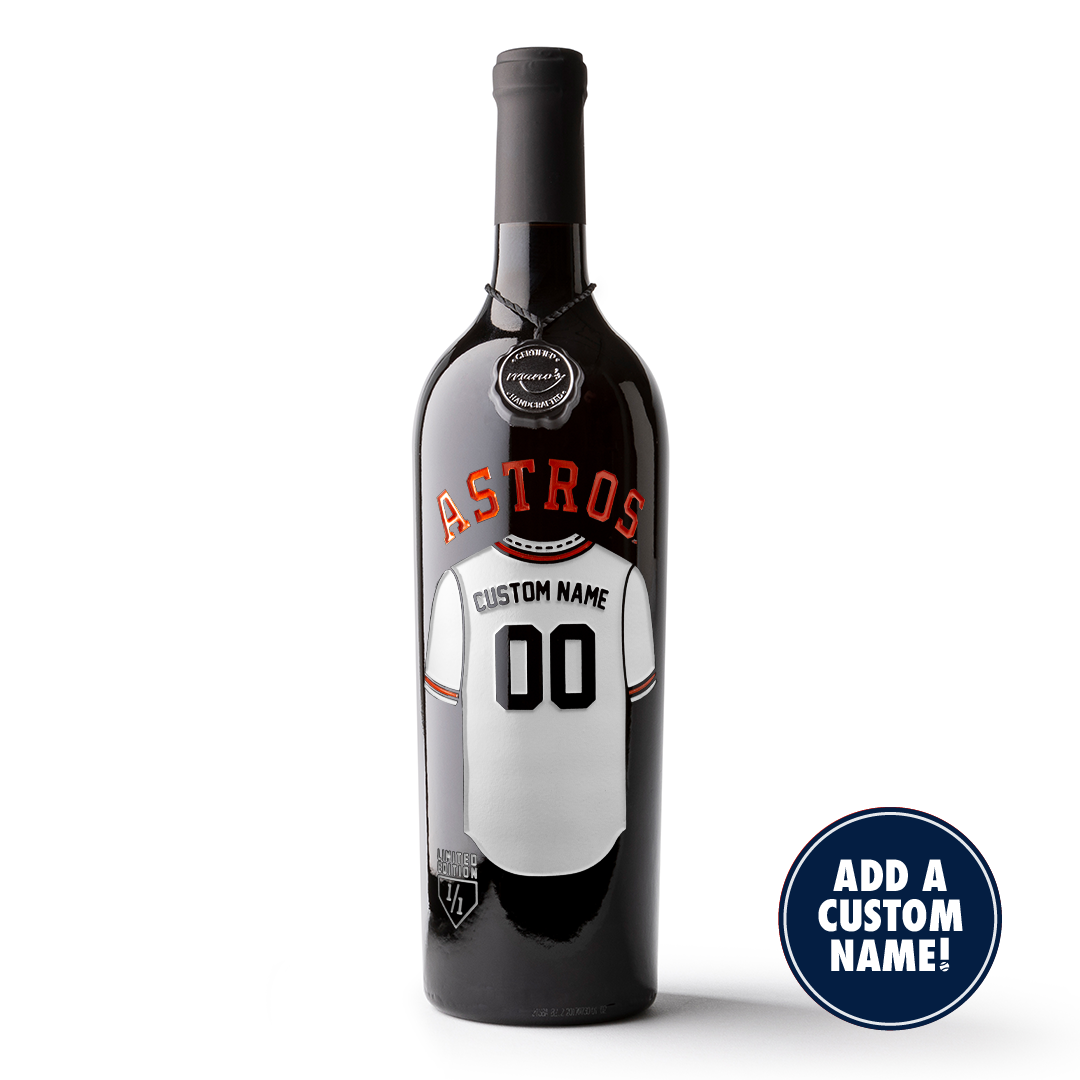 Houston Astros Custom Jersey Etched Wine – Mano's Wine
