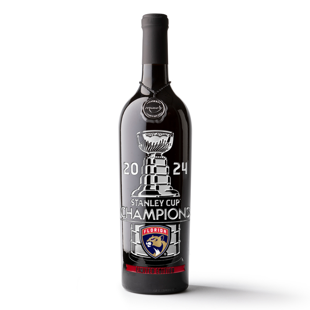 2024 Florida Panthers Stanley Cup Trophy Champions Etched Wine – Mano's ...