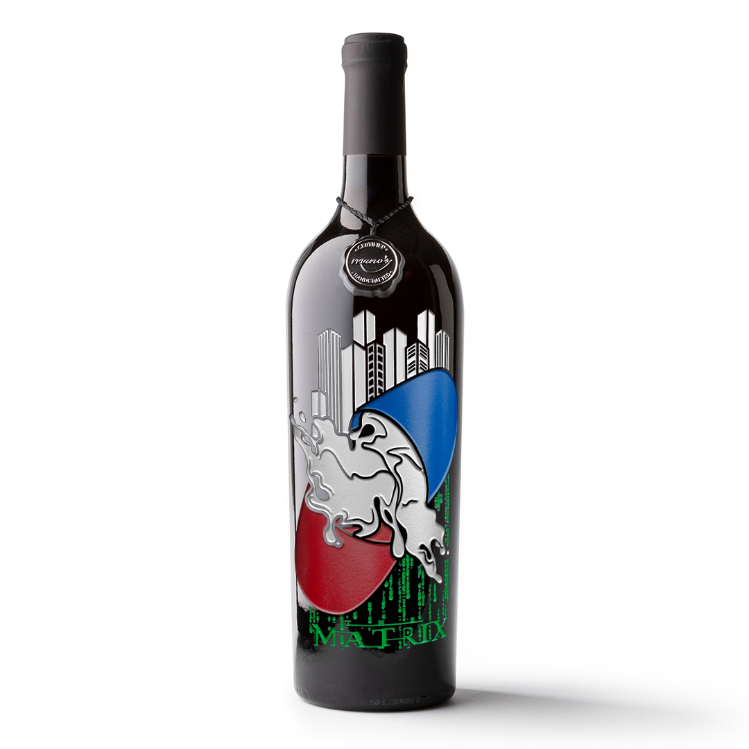 The Matrix Pill Etched Wine – Mano's Wine
