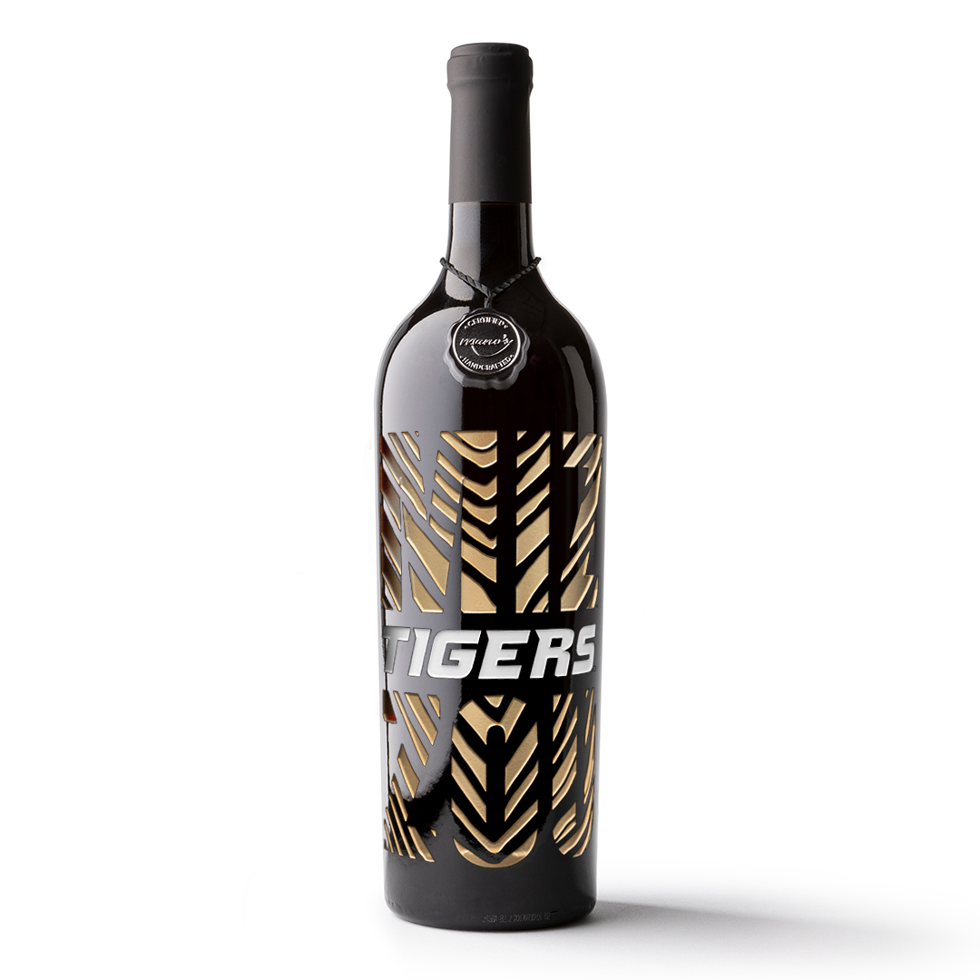 Mizzou Tigers Etched Wine Bottle – Mano's Wine