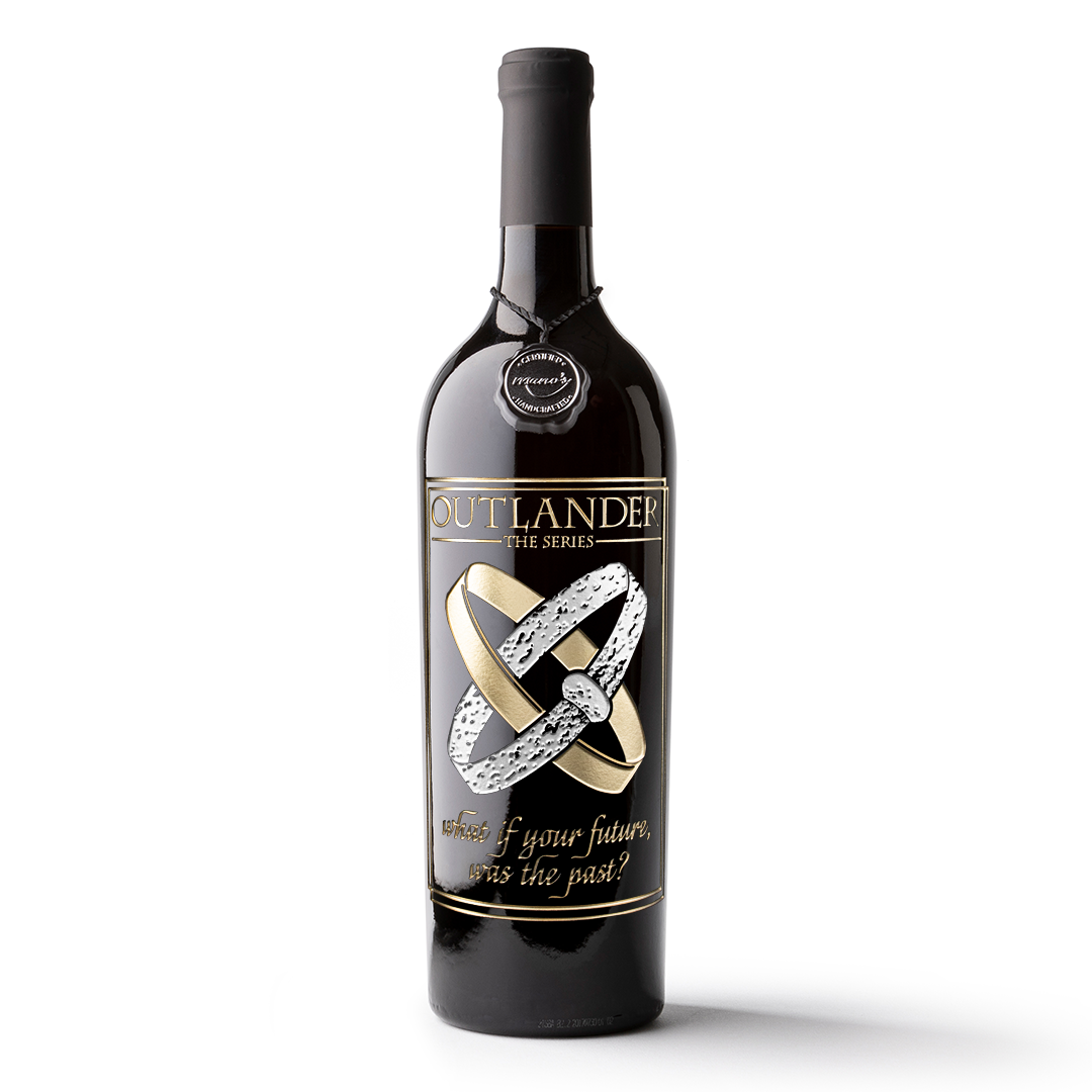 Outlander Wedding Rings Etched Wine Bottle – Mano's Wine