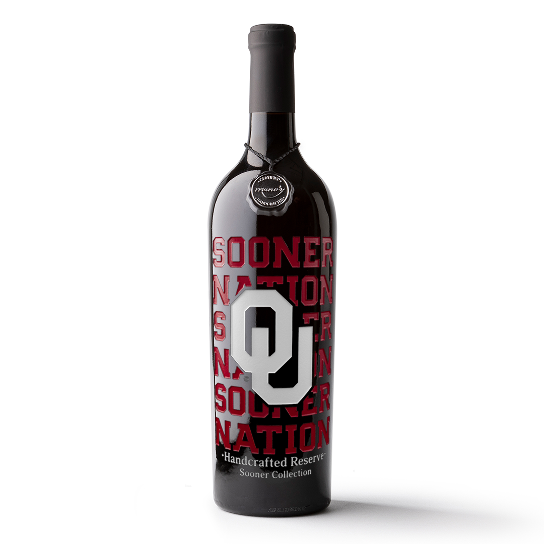 University of Oklahoma Sooner Nation Etched Wine – Mano's Wine