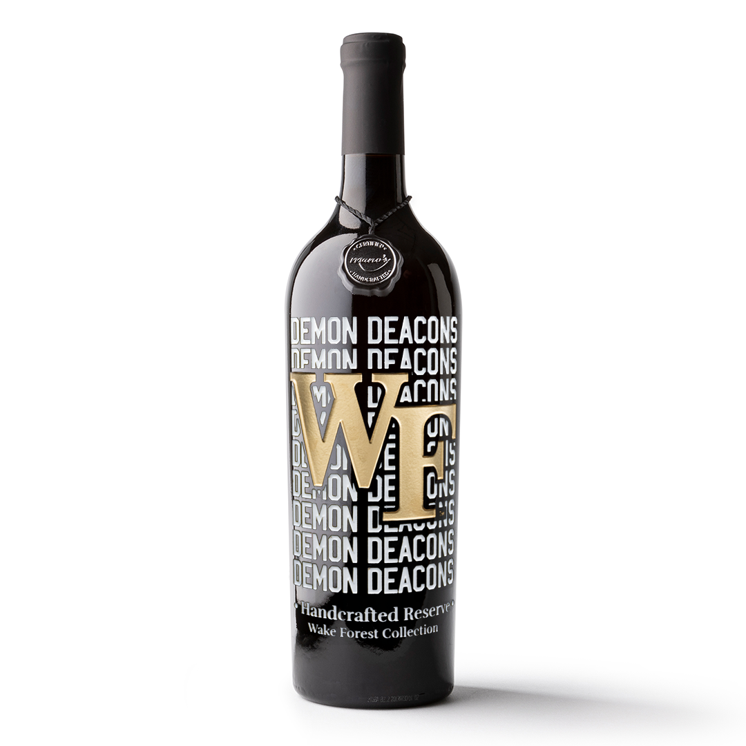 Wake Forest Demon Deacons Etched Wine Bottle – Mano's Wine