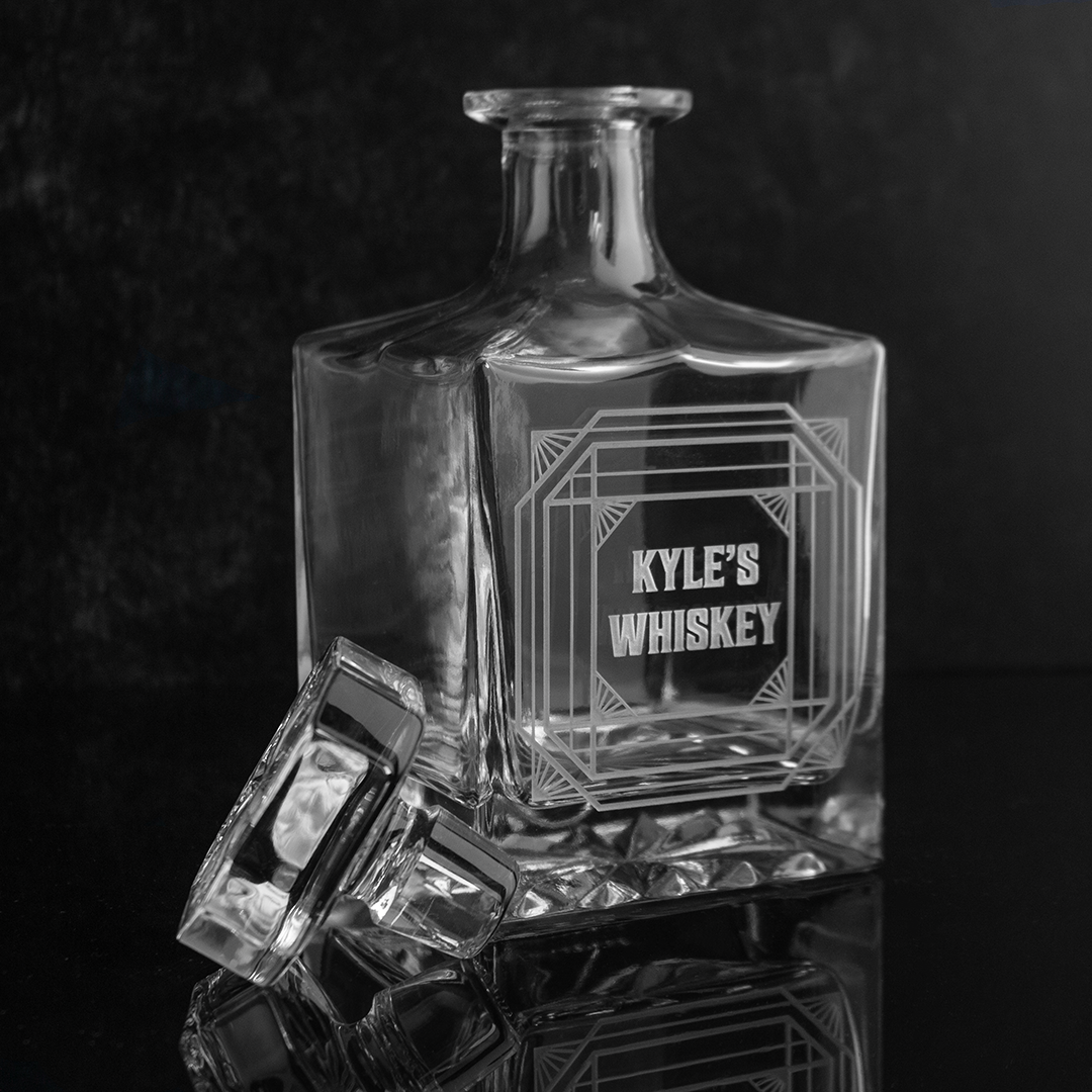 Art Deco Frame Custom Crystal Glass Decanter – Mano's Wine