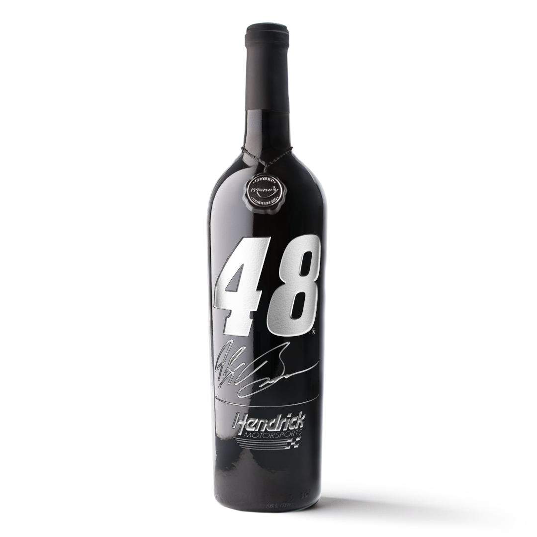 #48 Alex Bowman Signature Etched Wine Bottle – Mano's Wine